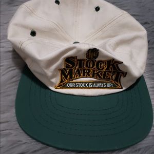 Vintage | Accessories | Vintage Stock Market Hat White And Green | Poshmark